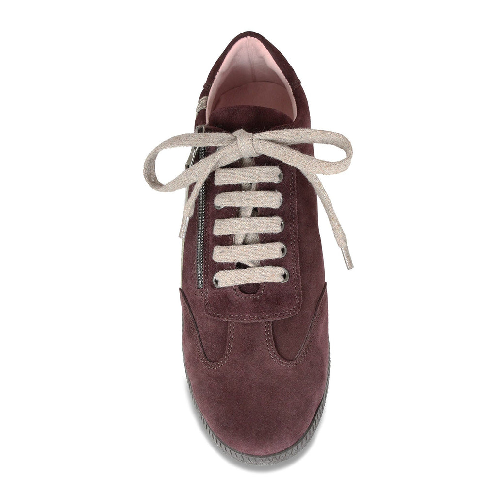 Swirl: Plum Suede - Deep Toe Box Trainers For Women | Sole Bliss