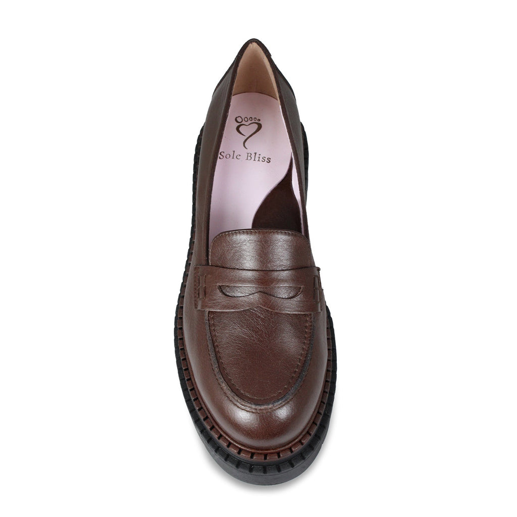 Trophy: Chestnut Leather - Women's Brown Leather Loafers | Sole Bliss