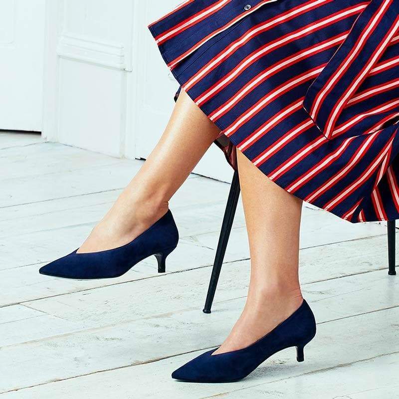 Kitty: Navy Suede – Best Work Shoes for Bunions | Sole Bliss
